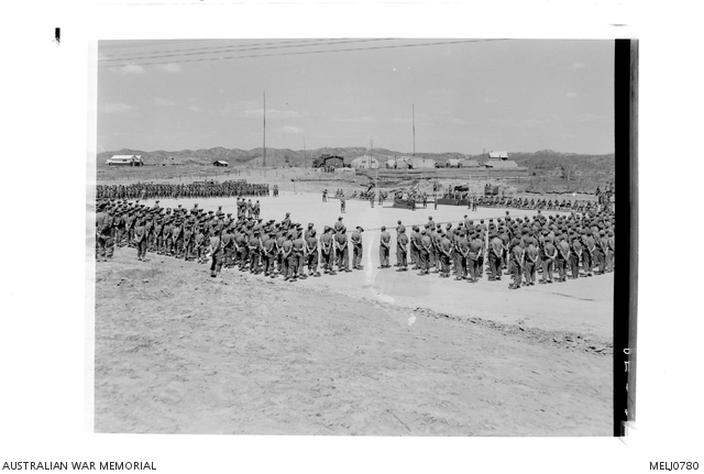 Anzac Day parade of Australian and New Zealand servicemen the camp of ...