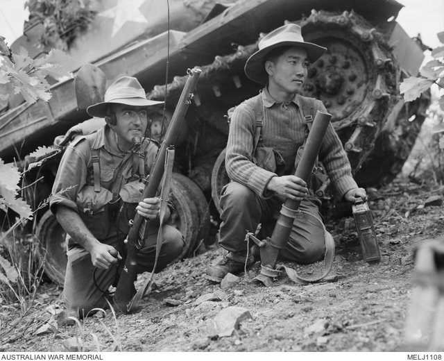 Participating in a battle exercise near the Korean truce line, are ...