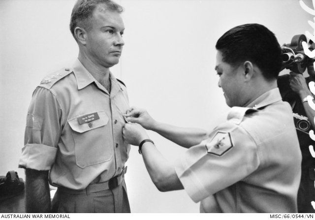 Vietnam. 1966-06. Captain (Capt) Paul Davis of Bundaberg, Qld (left ...