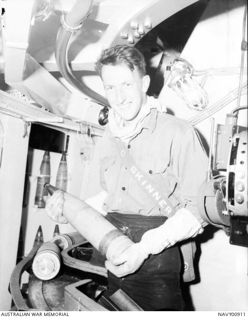 In the gun bay, below the turret, of the Daring class destroyer HMAS ...