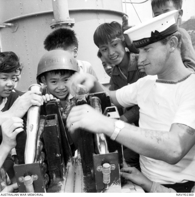 Able Seaman (AB) Brian Collins of Hobart, Tasmania, onboard the Daring ...
