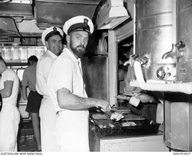 R52131 Leading Cook Brian Waldon of Victoria Park, WA on duty in a ...