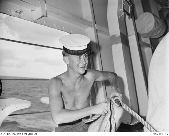 Rope handling is a basic skill required by all seamen as this sailor ...