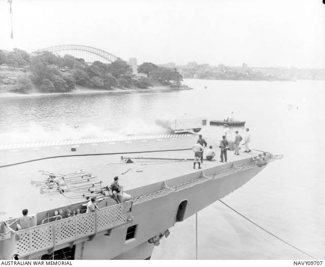 'Chloe' is catapulted from the flight deck of the aircraft carrier HMAS ...