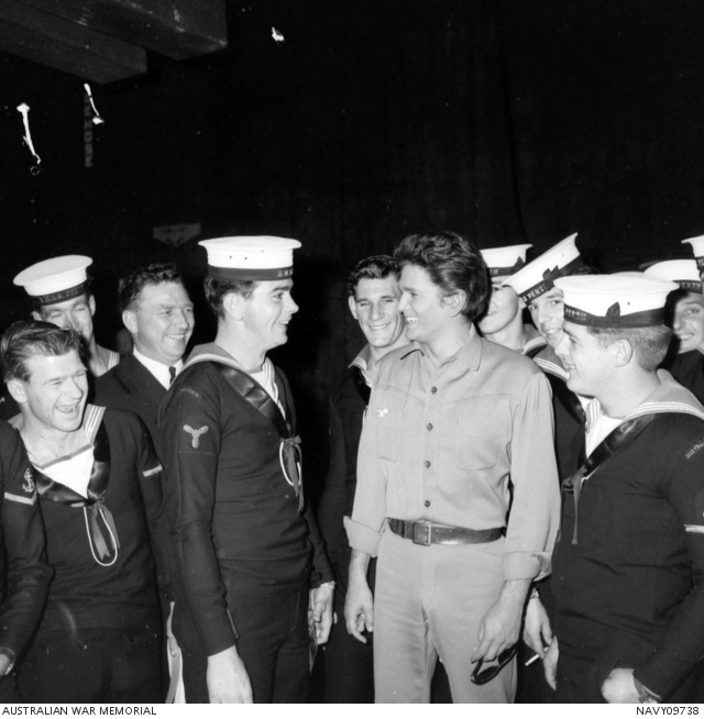 A group of Australian sailors, members of a new ship commissioning crew ...