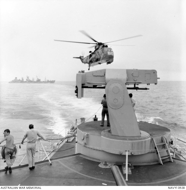 The RAN destroyer HMAS Hobart (1965-2000), is participating in ...
