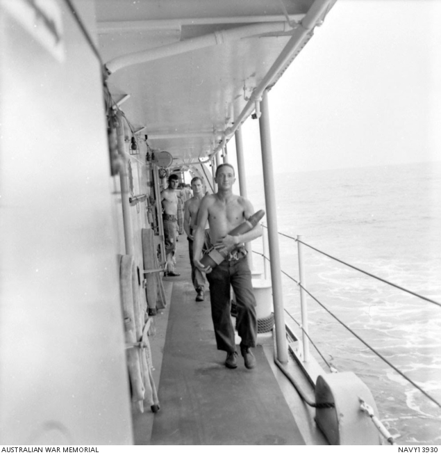 The RAN destroyer HMAS Hobart (1965-2000), is participating in ...