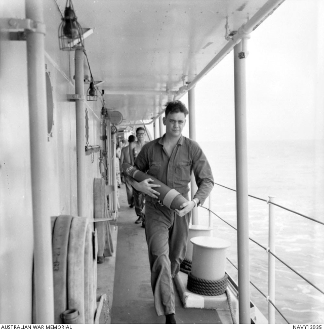 The RAN destroyer HMAS Hobart (1965-2000), is participating in ...