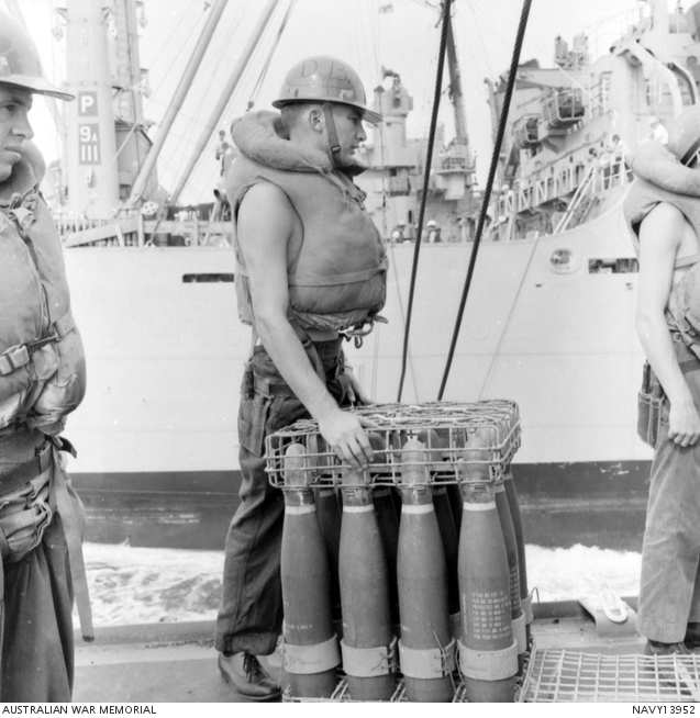 The RAN destroyer HMAS Hobart (1965-2000), is participating in ...