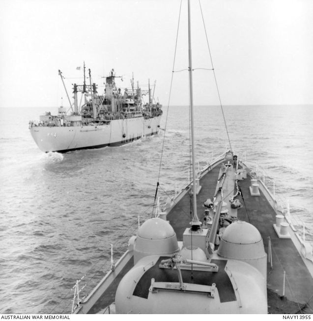 The RAN destroyer HMAS Hobart (1965-2000), is participating in ...