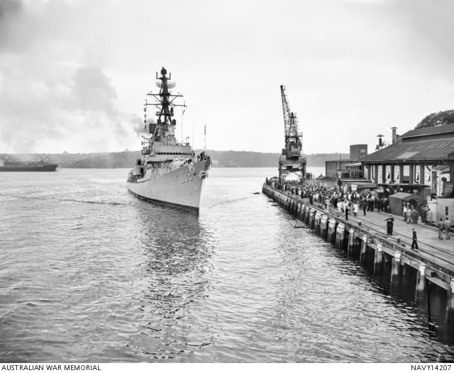 The RAN guided missile destroyer, HMAS Hobart (II) D39, has returned to ...