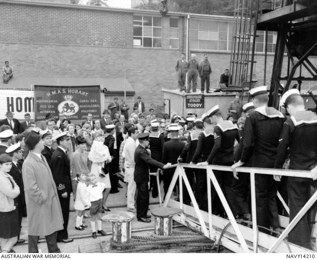 The RAN guided missile destroyer, HMAS Hobart (II) D39, has returned to ...