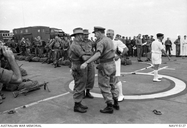 On the deck of HMAS Sydney (III), Major General (Maj Gen) Douglas ...