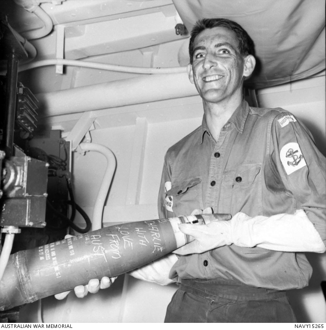 The RAN guided missile destroyer HMAS Perth (II) D38 is on operational ...