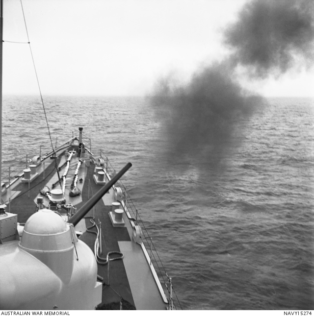 The RAN guided missile destroyer HMAS Perth (II) D38 is on operational ...