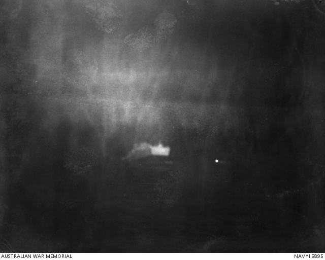 HMAS Voyager sinking off Jervis Bay, following a collision with HMAS ...