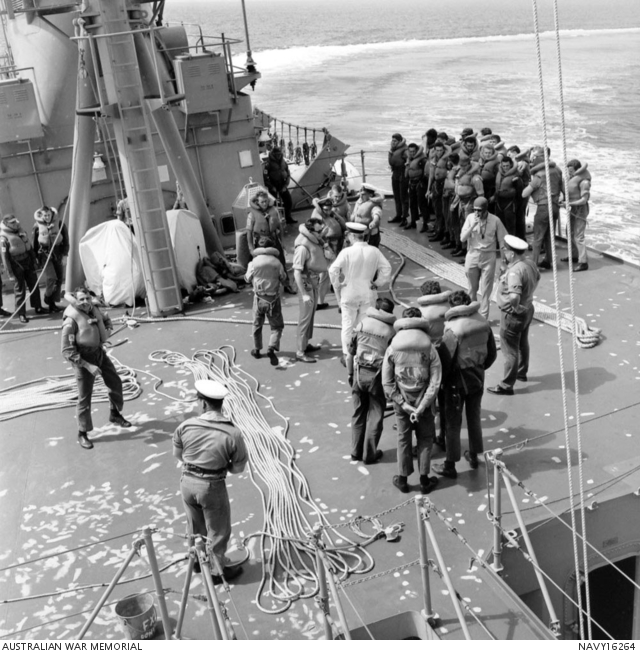 The RAN destroyer HMAS Brisbane (II) D41 carries out its first ...