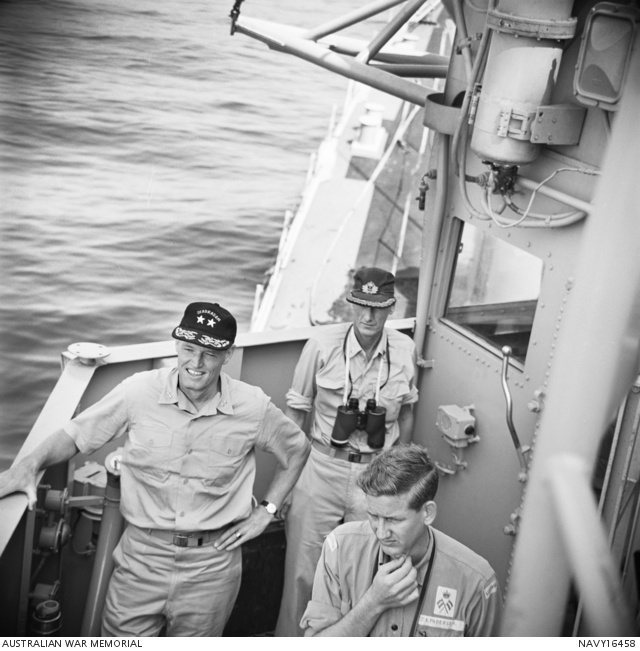 The RAN guided missile destroyer HMAS Perth (II) D38 is participating ...