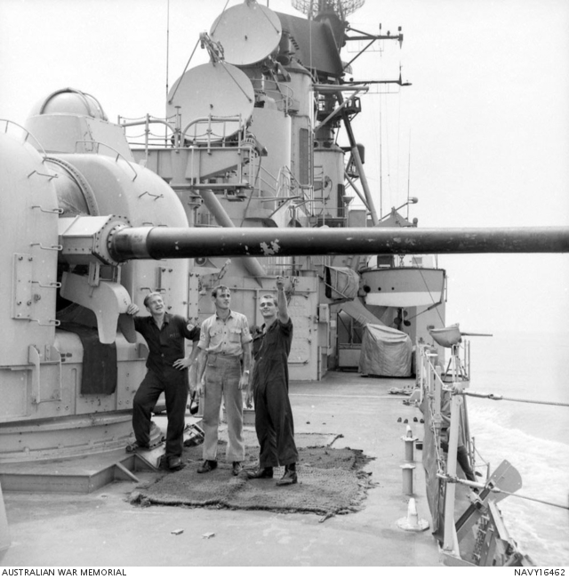 The RAN guided missile destroyer HMAS Perth (II) D38 is participating ...