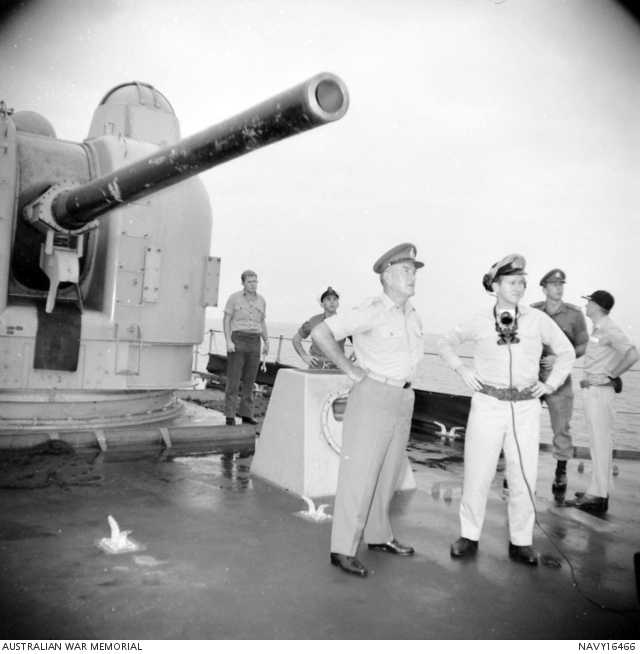 The RAN guided missile destroyer HMAS Perth (II) D38 is participating ...