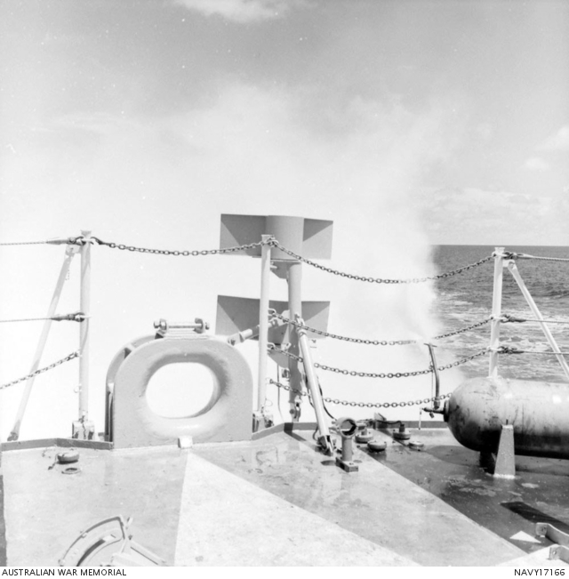 View of the quarter deck at the stern of the RAN guided missile ...