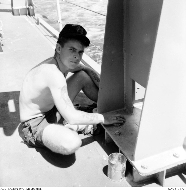 The RAN guided missile destroyer HMAS Hobart (II) D39 is on its second ...