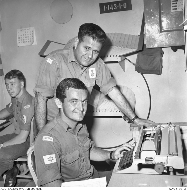 The RAN guided missile destroyer HMAS Perth (II) D38 is on duty with ...