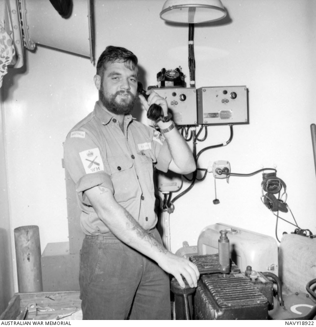 The RAN guided missile destroyer HMAS Perth (II) D38 is on duty with ...