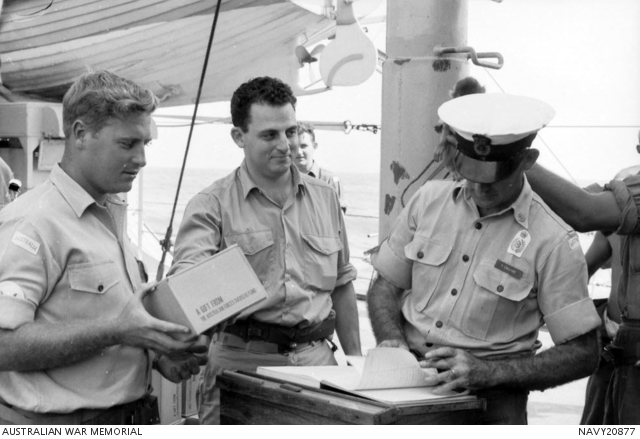 The RAN Daring class destroyer HMAS Vendetta (II) is on its first and ...