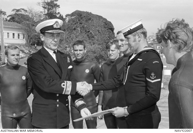 At the RAN Diving School, HMAS Penguin, Rear Admiral (Rear Adm) G J B ...