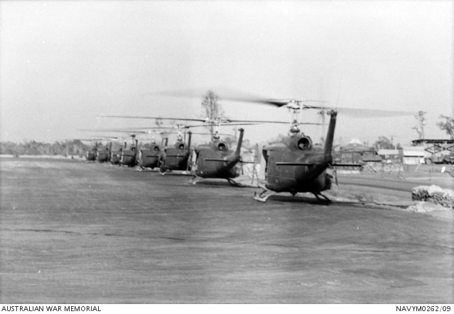 Iroquois helicopters of the US Army 135th Assault Helicopter Company ...