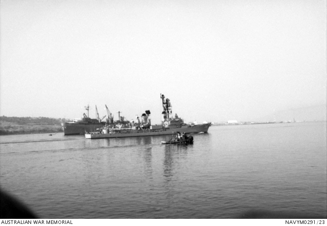 At the US Naval Base at Subic Bay, the RAN guided missile destroyer ...