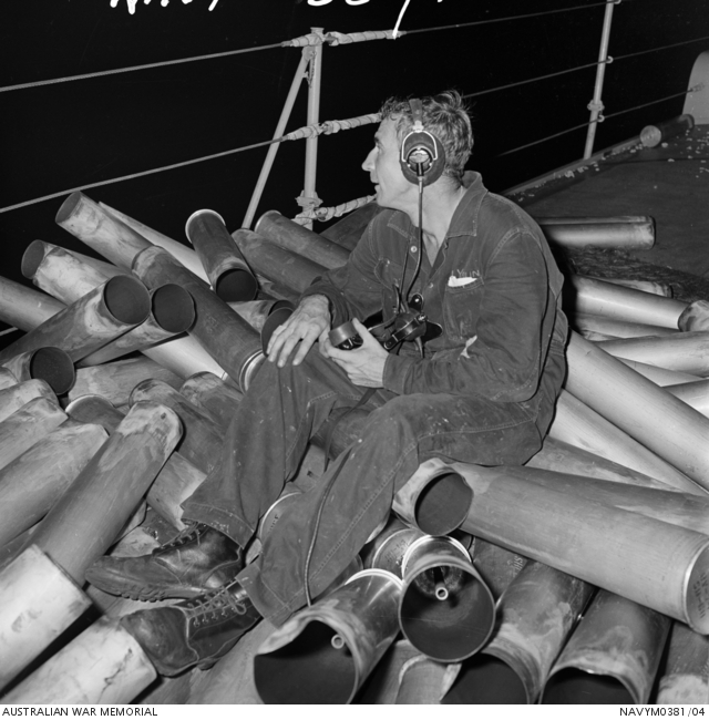 R52722 Able Seaman Weapons Mechanic Alexander James Young, wearing a ...