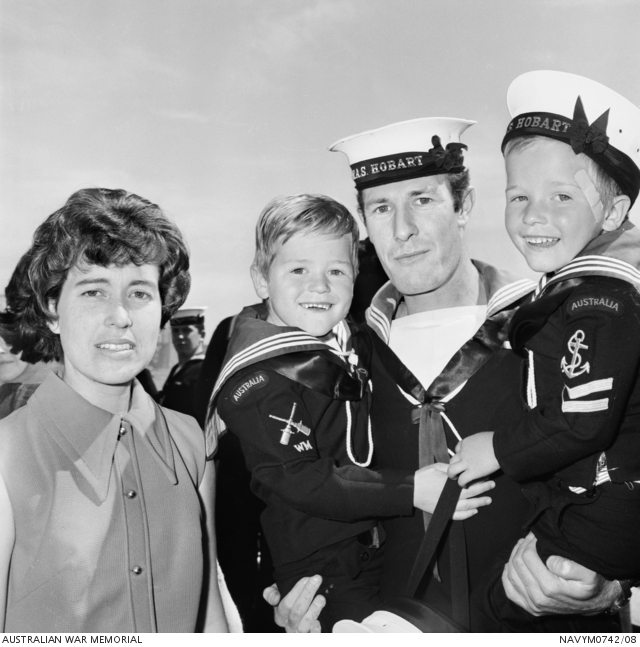 The RAN guided missile destroyer HMAS Hobart (II) has returned from its ...