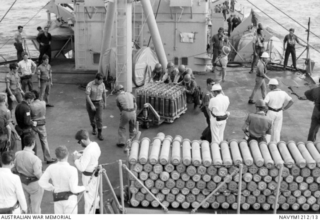 The RAN guided missile destroyer HMAS Brisbane (II) D41 particpates in ...
