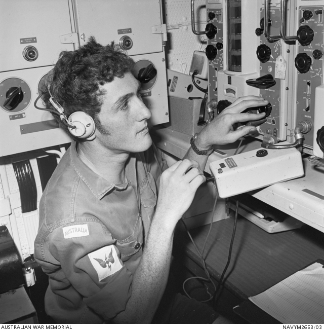 Crew member aboard HMAS Vampire. | Australian War Memorial
