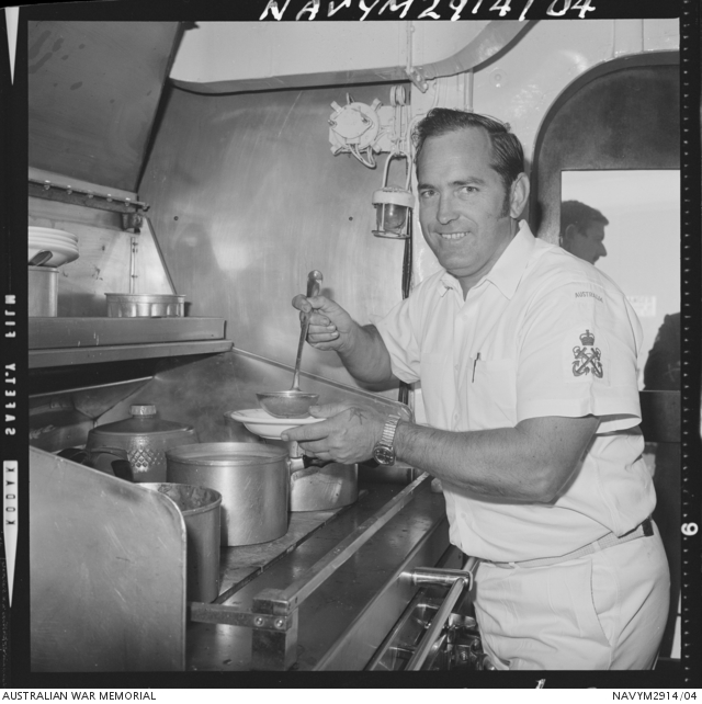 Petty Officer Cook aboard HMAS Vampire. | Australian War Memorial