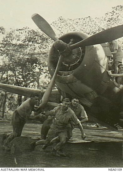 Northern Australia. A RAAF Vultee Vengeance dive-bomber aircraft ...