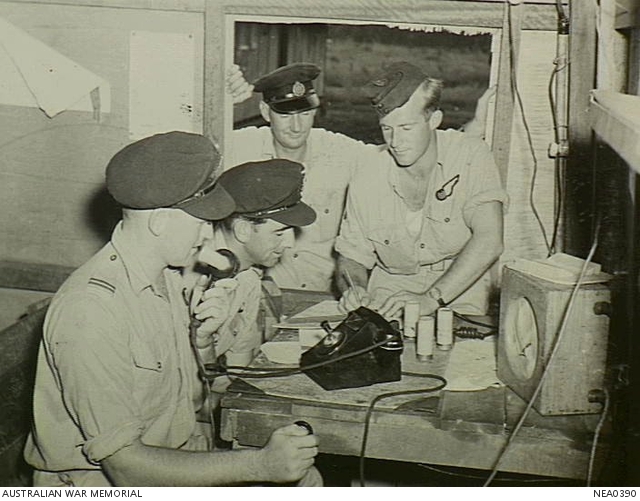 Mareeba, Qld. 1944-03-15. Radiotelephony ground-to-air communications ...