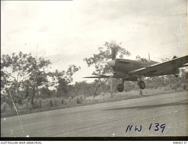 Livingstone, NT. February 1943. A Supermarine Spitfire aircraft of No ...