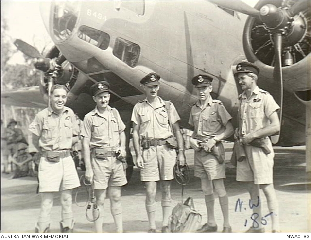 A crew of No. 2 (Hudson) Squadron RAAF, in front of one of the Squadron ...