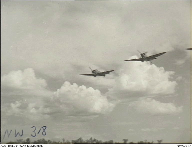 Winnellie, NT. 1945-05-10. Supermarine Spitfire aircraft of No. 54 ...
