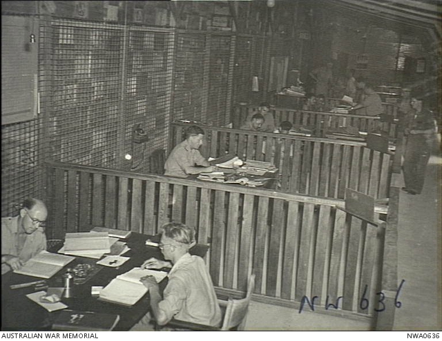 Darwin, NT. c. 1945. Interior of the orderly room of a RAAF Canteen ...