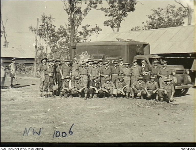 Darwin, NT. 1945-09-16. A group portrait of members of the 8th Division ...