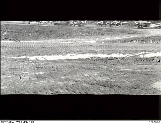 BEAUFORT BOMBER AIRCRAFT OF NO. 100 SQUADRON RAAF PREPARING TO TAKE-OFF ...