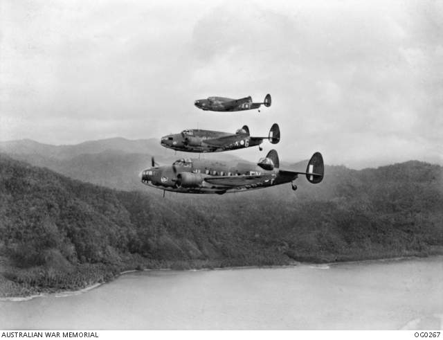 PAPUA. C. 1943-04. THREE LOCKHEED HUDSON BOMBER AIRCRAFT OF NO. 6 ...