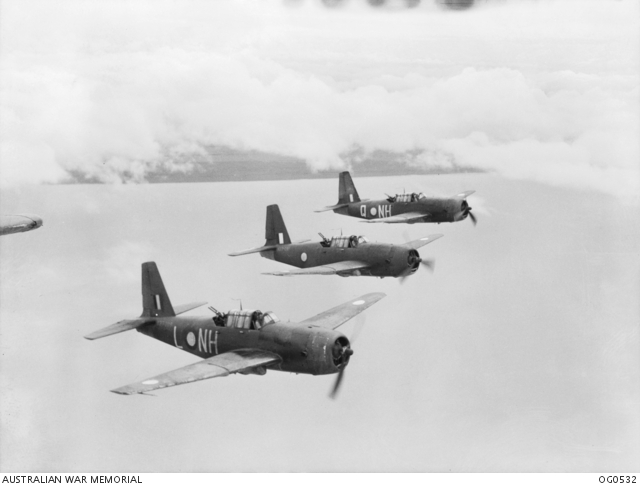 Vultee Vengance dive bombers of No 12 Squadron, RAAF, based at Merauke ...