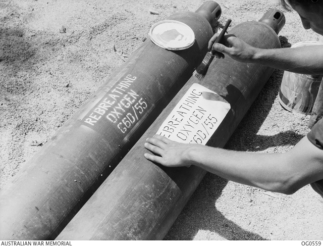 HORN ISLAND, QLD. 1943-11-08. AN RAAF OXYGEN PLANT OPERATORS ...