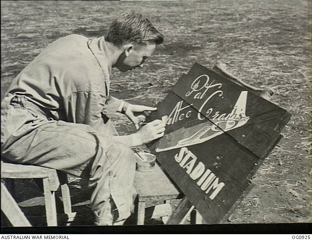 NADZAB, NEW GUINEA. C. 1944-02. FLIGHT SERGEANT F. "BLUE" ELLIS ...