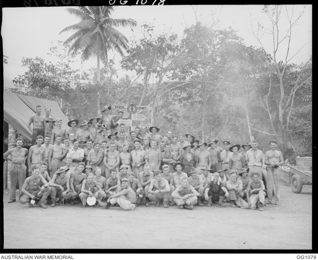 HOLLANDIA, DUTCH NEW GUINEA. C. 1944-05. GROUP PORTRAIT OF GROUND CREWS ...